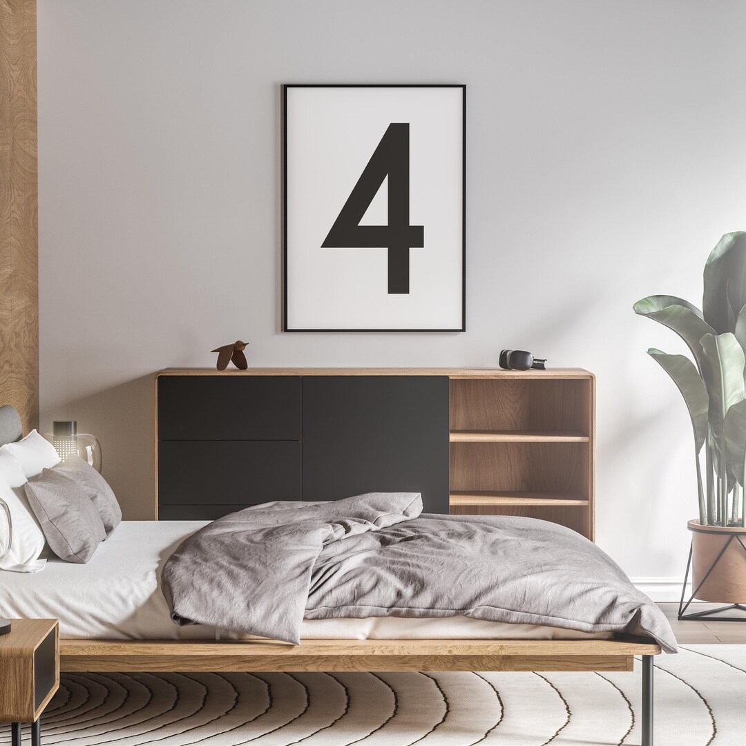 Number 4 Sign, Number Poster, Number Prints, Number Signs, Number Signs ...