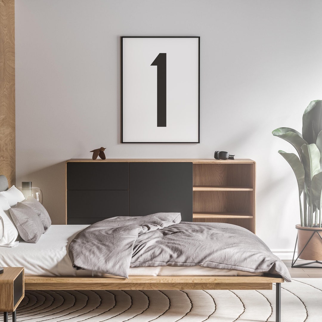 Number 1 Wall Print, PRINTABLE Number One Poster, Digital Download Art ...