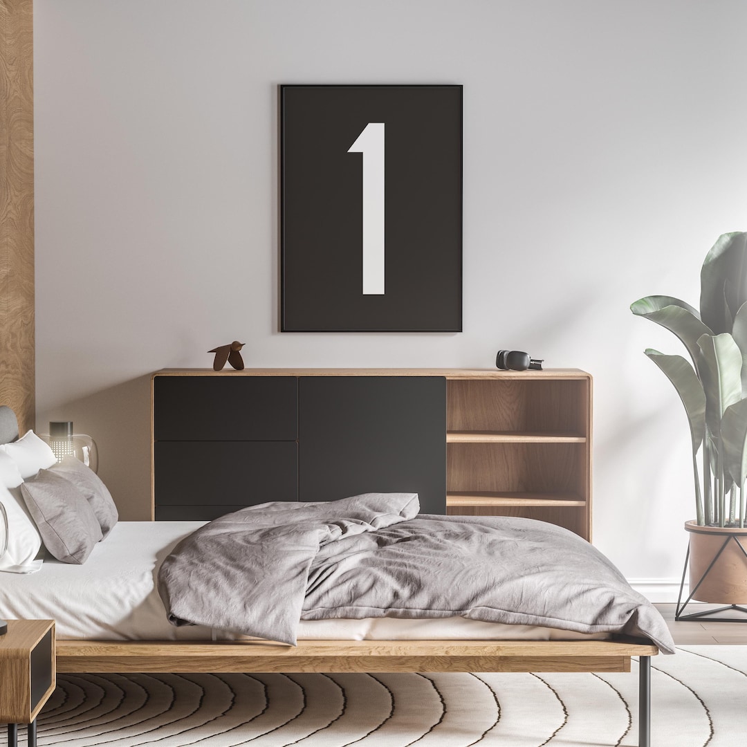 Number 1 Art Print, Number Wall Art, Number Sign, Number Decor, Modern ...