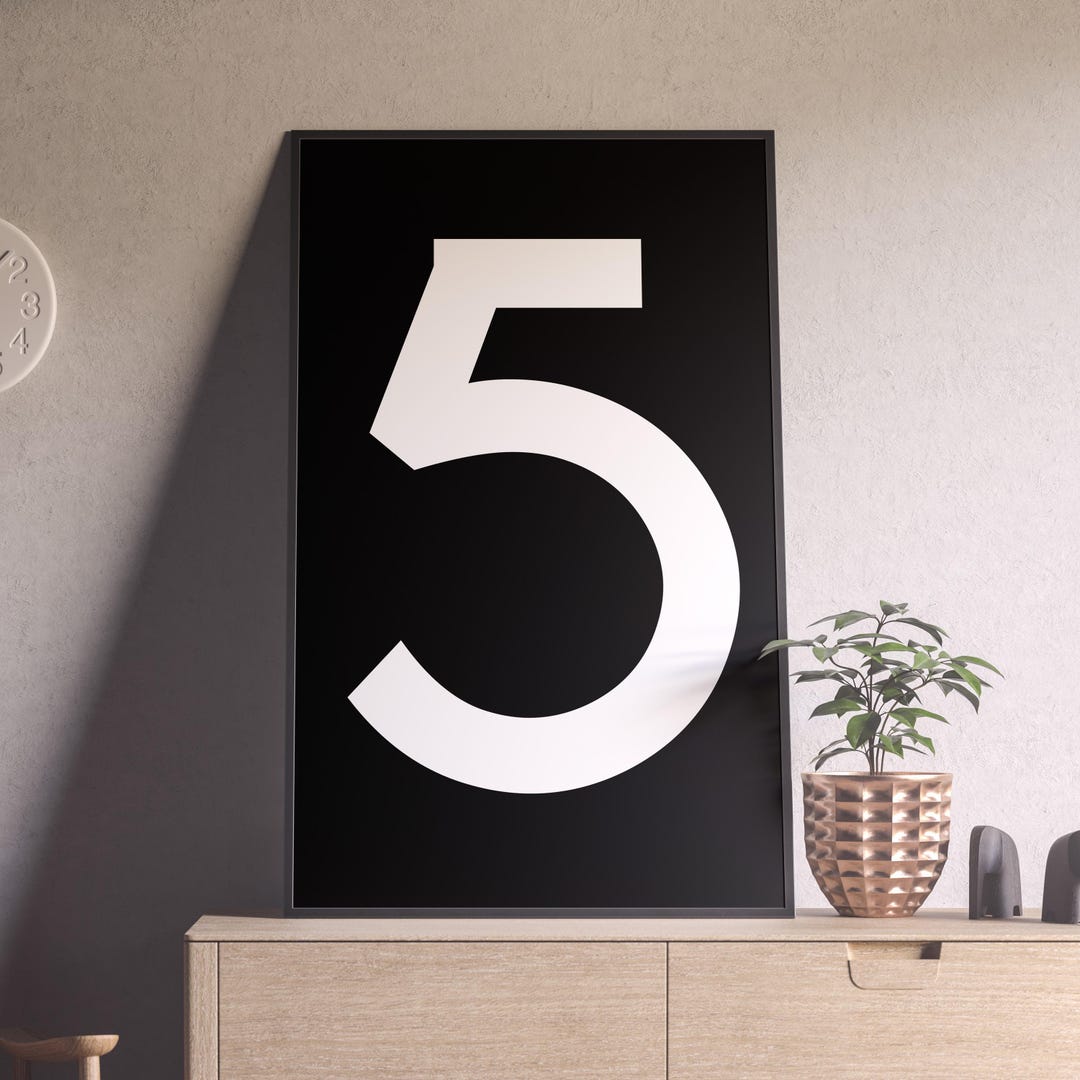 Custom Number Sign, Number Poster, Numbered Prints, Number Signs, Wall ...