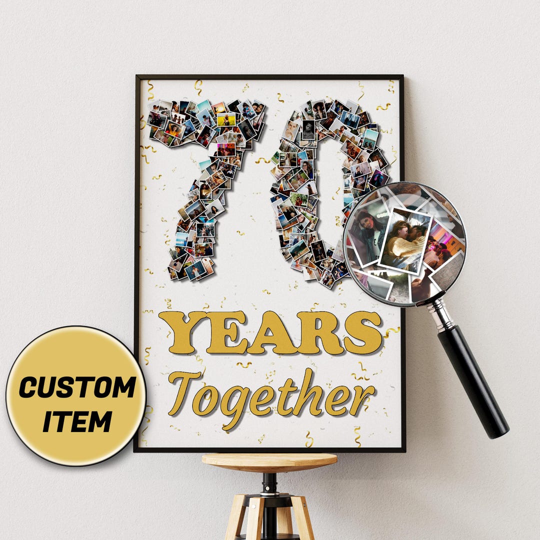 70th Anniversary, Photo Collage, Custom Collage, Collage Art, 70th ...