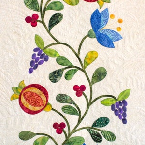 Handmade Heirloom Art Quilt With Appliqué / Wall Decor / Whimsical Vine ...