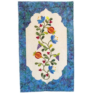 Handmade Heirloom Art Quilt With Appliqué / Wall Decor / Whimsical Vine ...