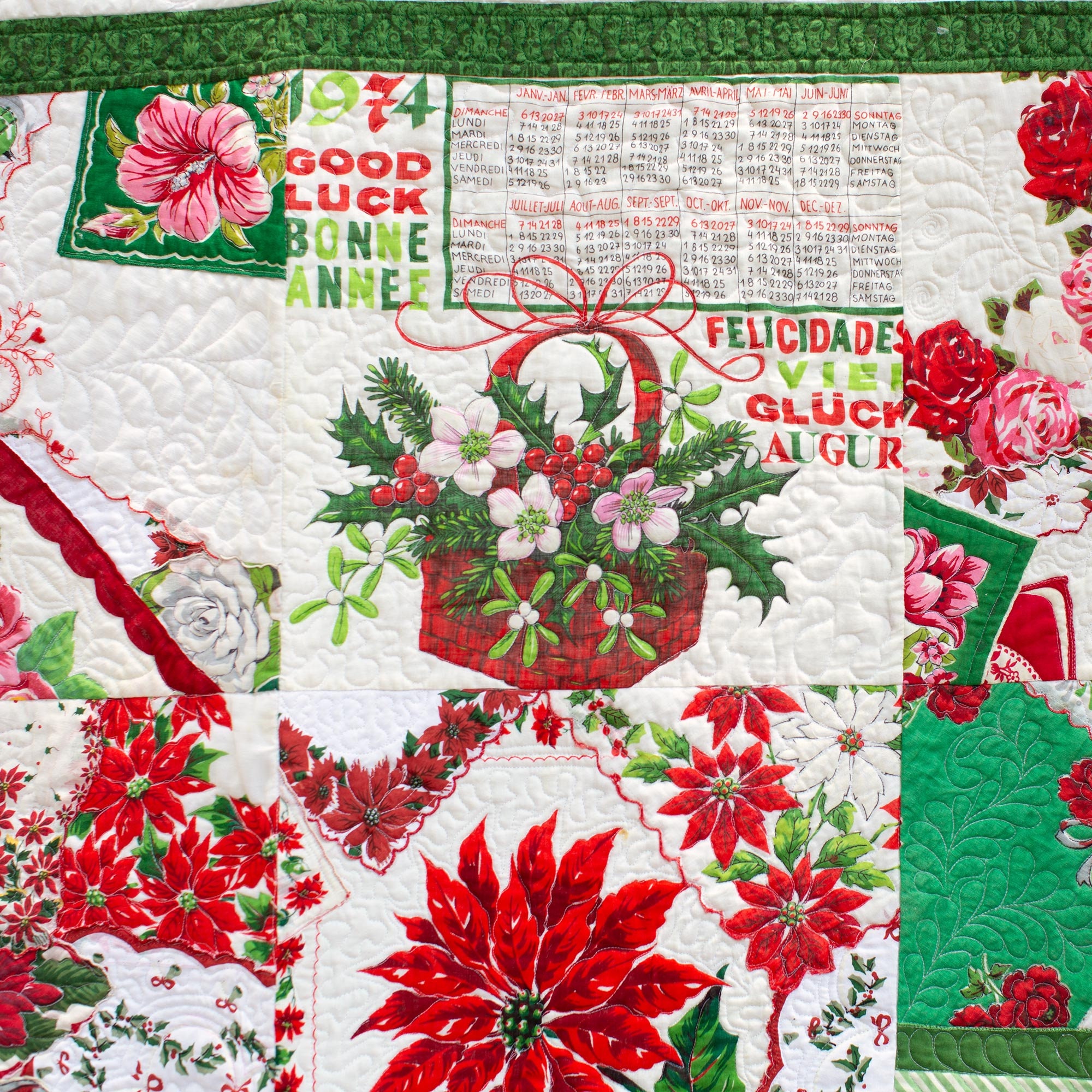 Handmade Heirloom Quilt With Appliqué / Crazy Quilt / Christmas Quilt ...