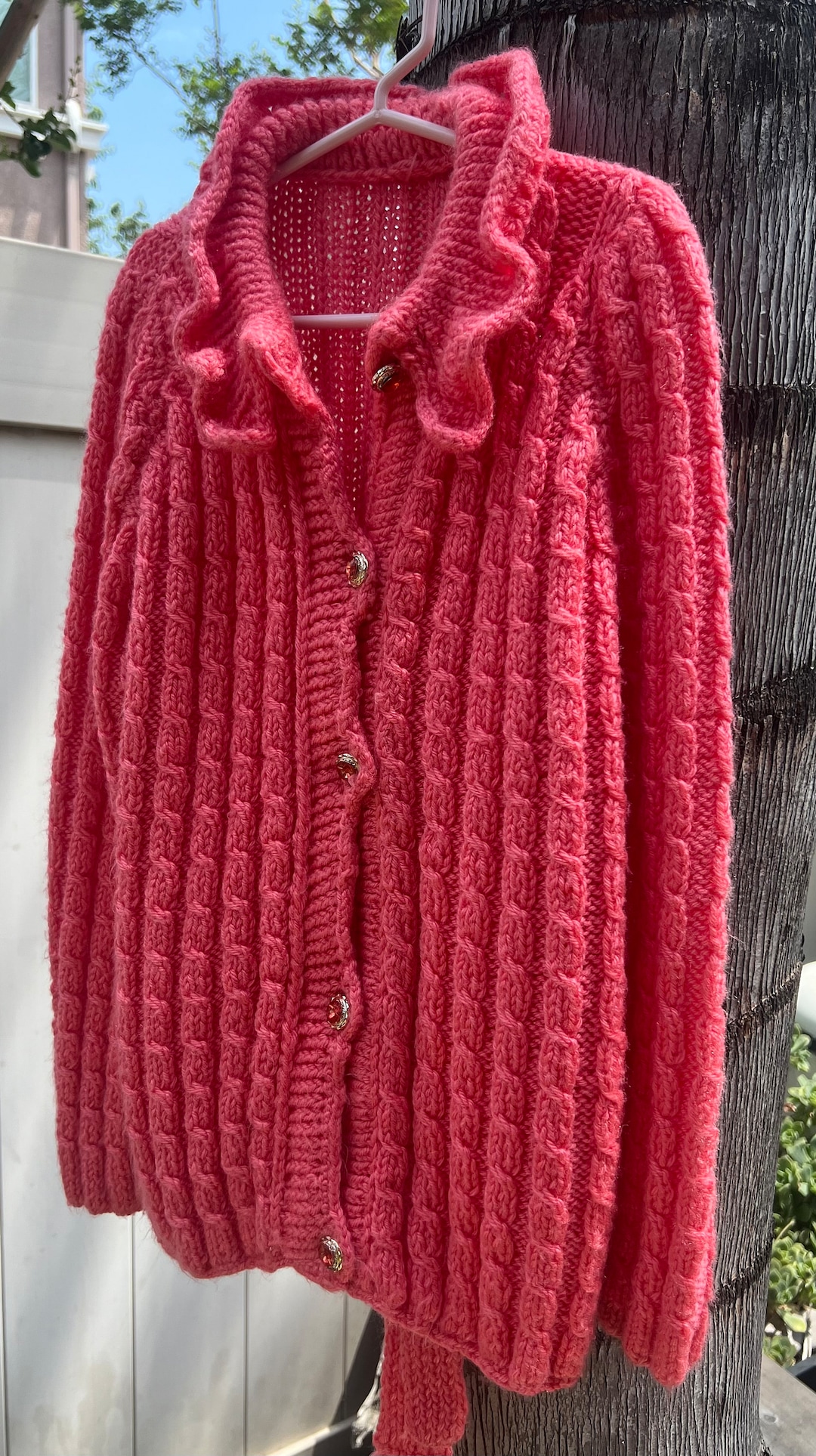 Knitted Sweater Jacket With Buttons - Etsy