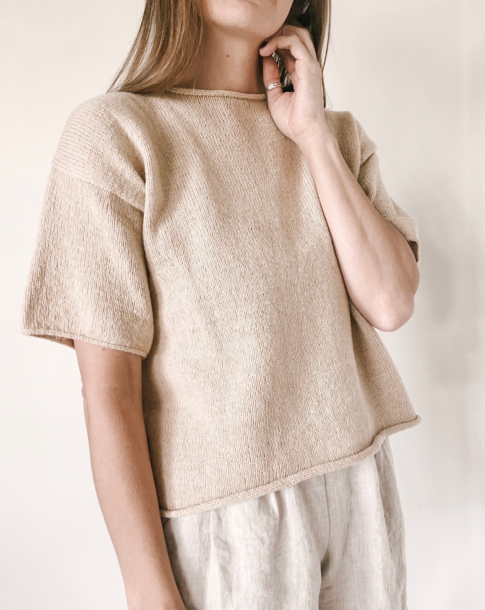 Knitting Pattern Knit Sweater Tee Easy Knitting Pattern - Etsy