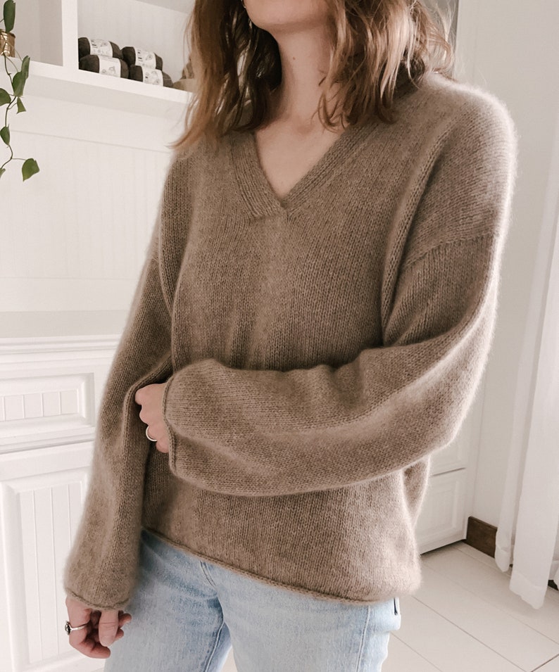 Knitting Pattern V-neck Sweater Knit Sweater Knit Sweater - Etsy