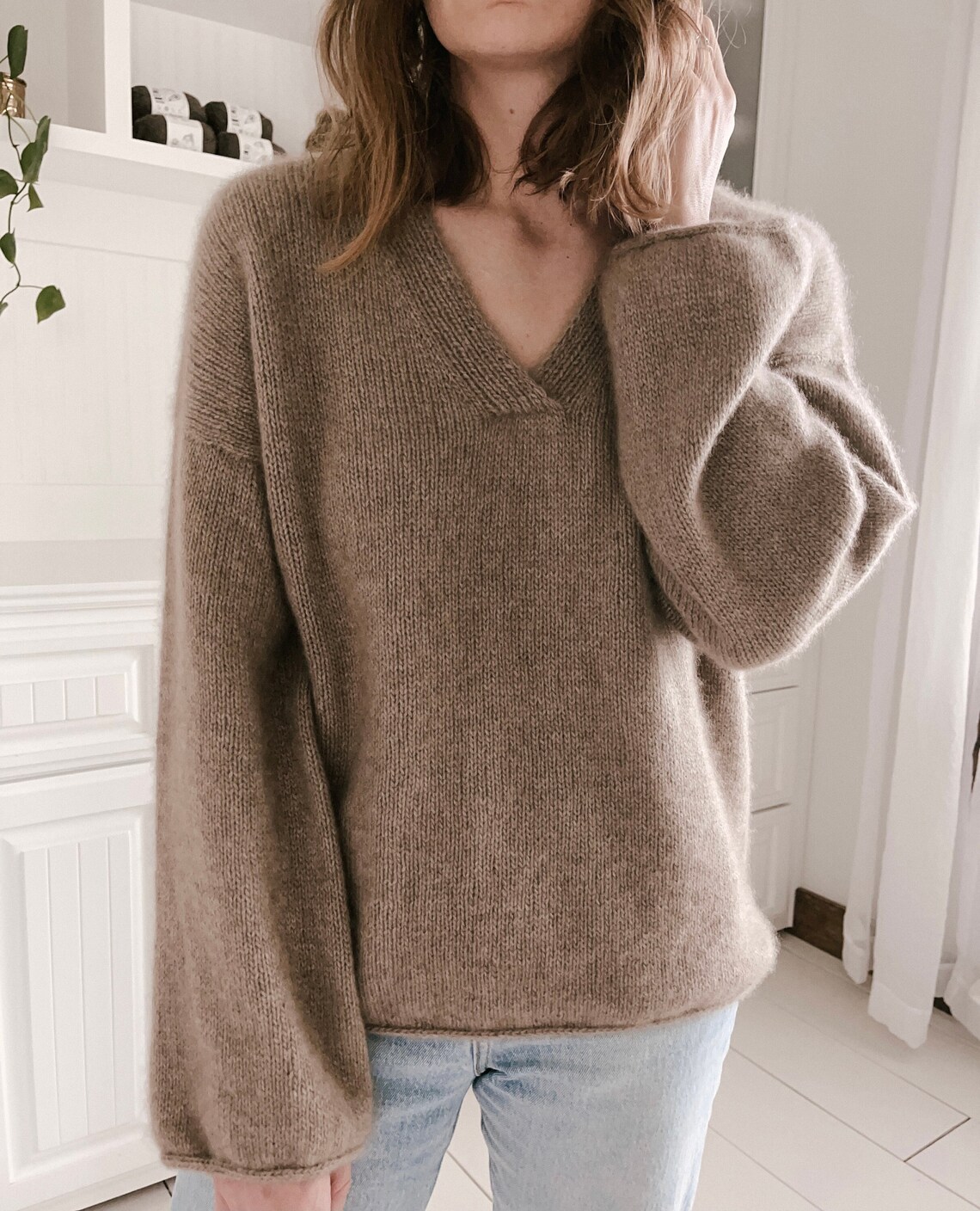 Knitting Pattern V-neck Sweater Knit Sweater Knit Sweater - Etsy