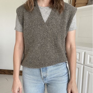 Knitting Pattern Knit Sweater Slipover, Classic Knitting Pattern, V ...