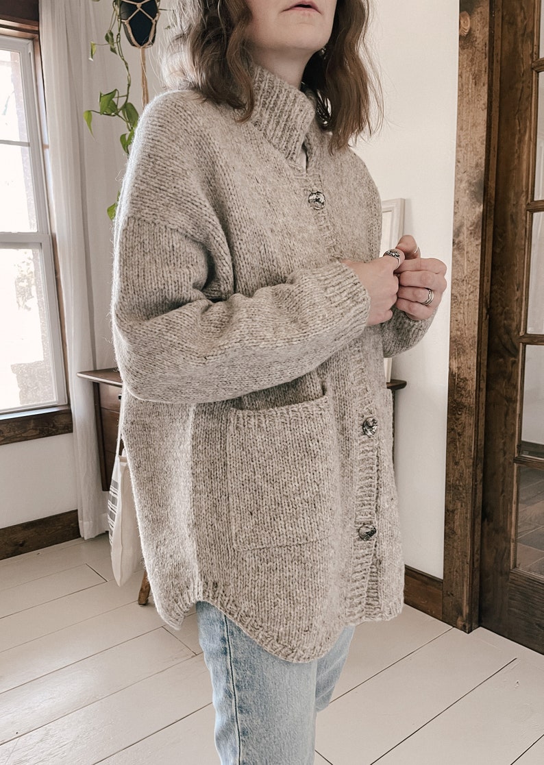 Knitting Pattern - Knit Shirt Jacket Cardigan, Classic Knitting Pattern ...