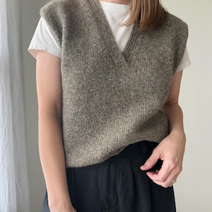 Knitting Pattern - Knit Sweater Slipover, Classic Knitting Pattern, V ...