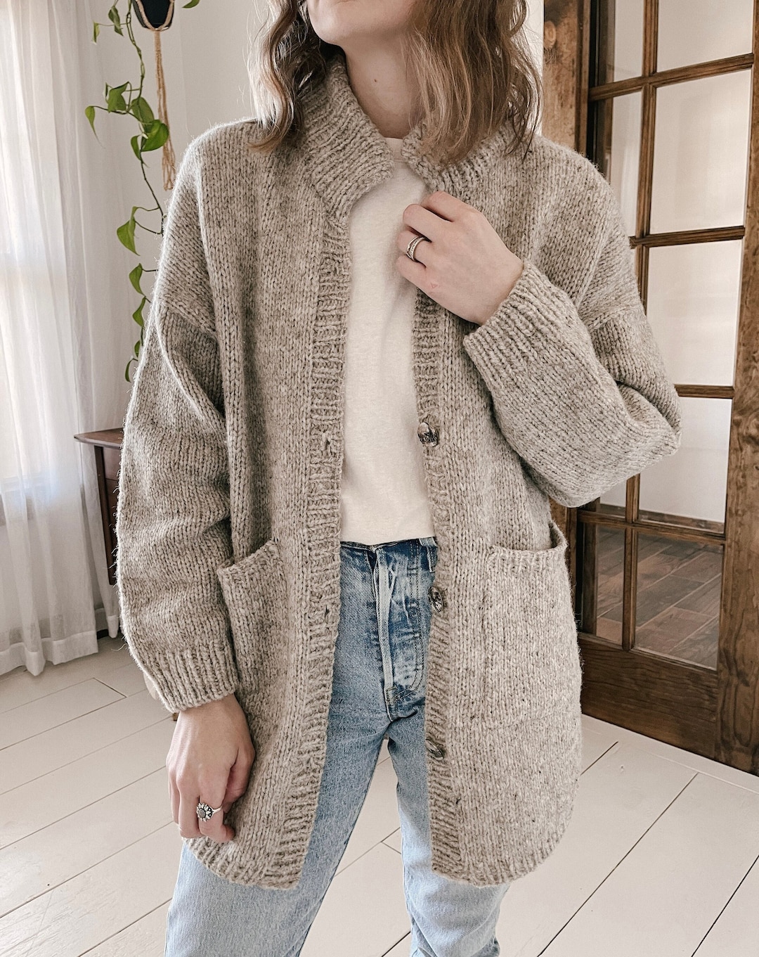 Knitting Pattern - Knit Shirt Jacket Cardigan, Classic Knitting Pattern ...