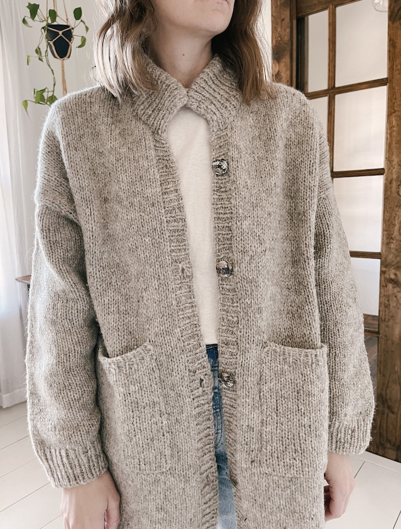 Knitting Pattern Knit Shirt Jacket Cardigan Classic - Etsy