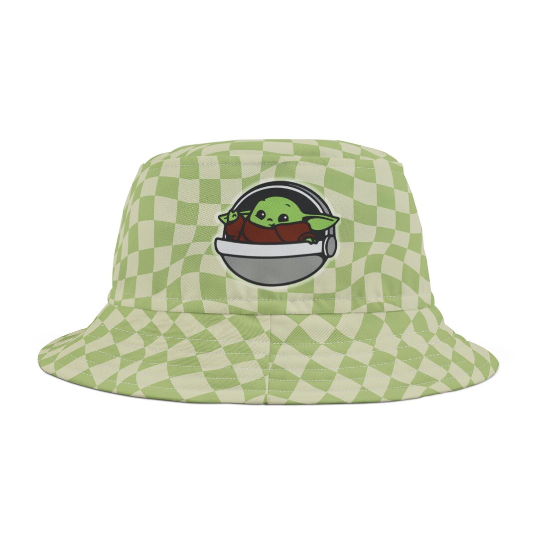 Grogu Bucket Hat, Baby Yoda Checkered Pattern Bucket Hat - Etsy