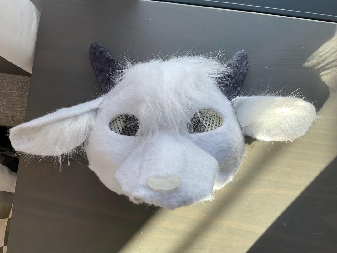 A White Fluffy Goat Therian Mask! :D - Etsy