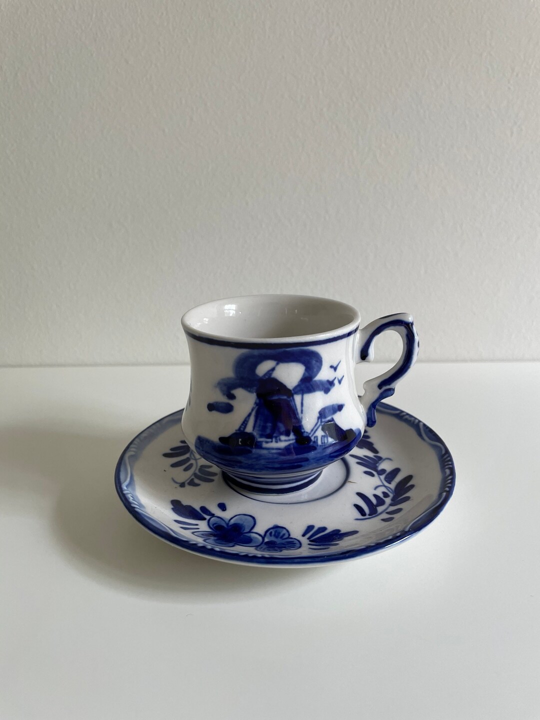 Small Delft Cup and Saucer - Etsy