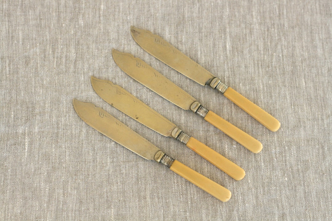 Celluloid Handle Flatware - 4 Knives - Etsy