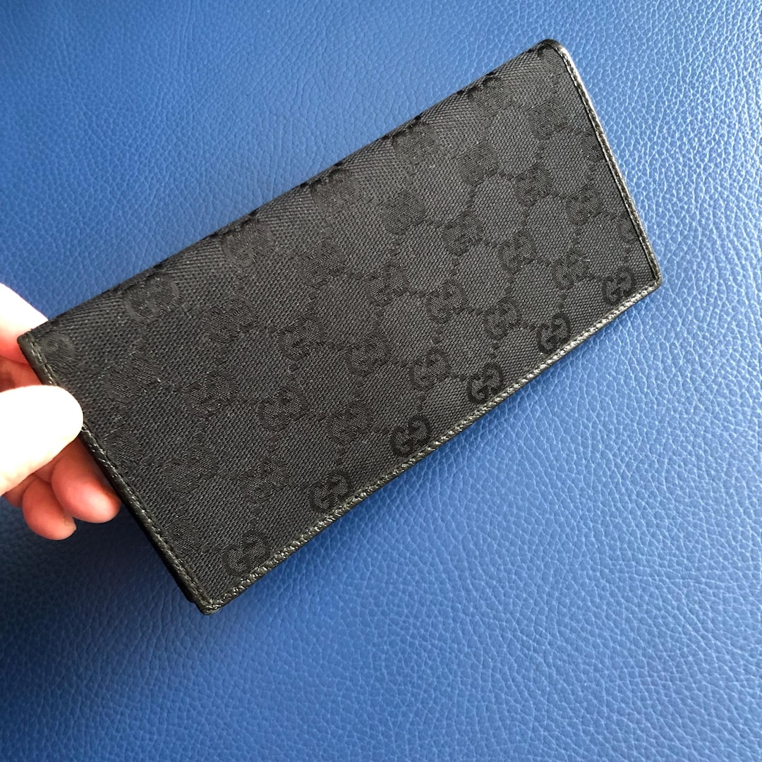 Gucci GG Long Wallet in Black Leather - Etsy