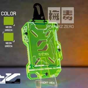 Cyberpunk ID Card Holder V1, Style Futuristic Case Slot, Neon Green ...