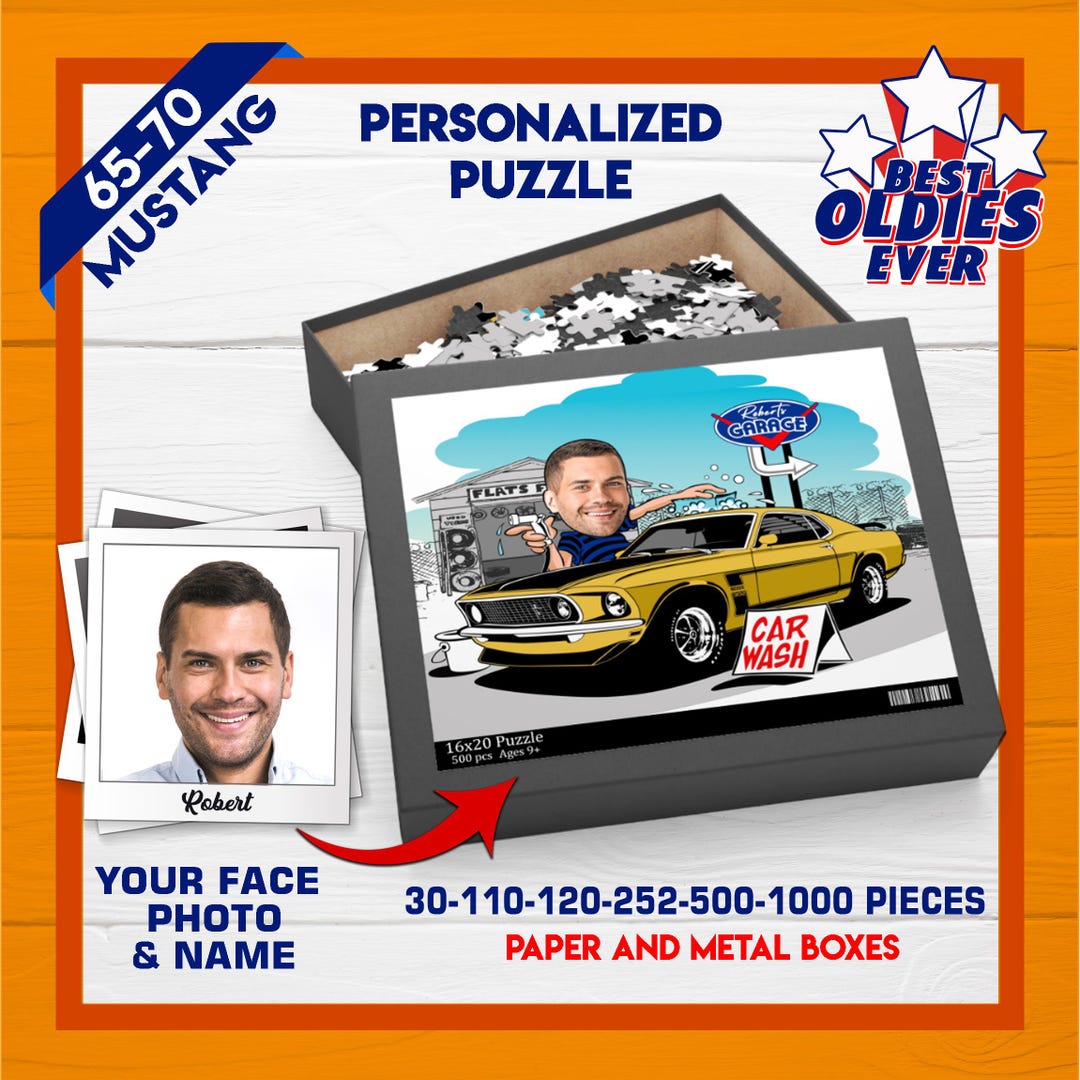 Personalized Ford Mustang Jigsaw Puzzle, Custom 65-70 Ford Mustang ...