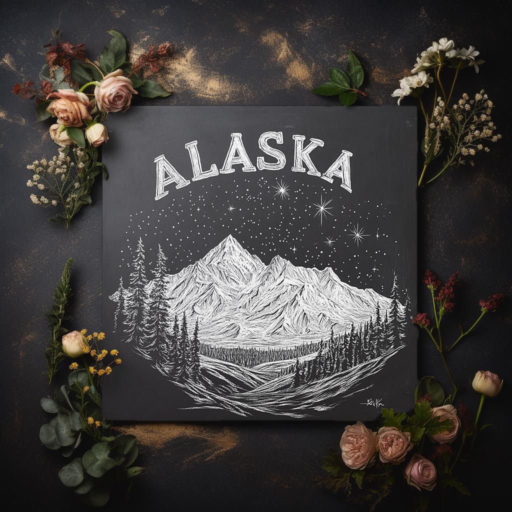 Alaska Denali Northern Lights Laser Engraving Slate Design PNG File 3D ...