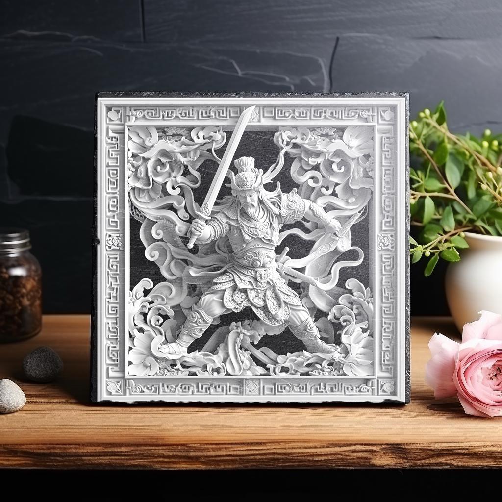 Warlord Warrior Shogun Samurai 3D Illusion Laser File PNG Slate Engrave ...