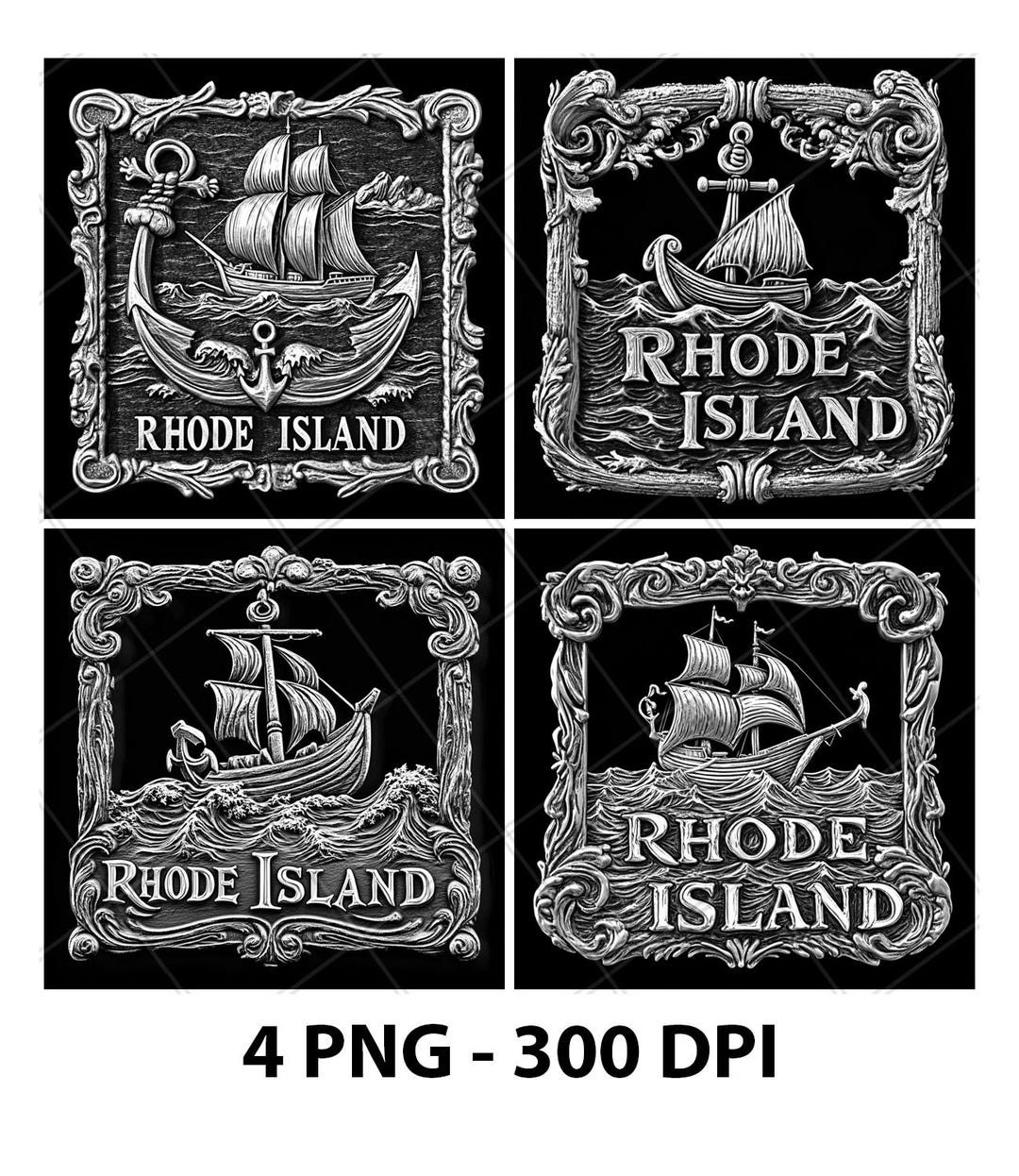 Rhode Island Anchor Boat Sail Laser Engraving Slate Design PNG File 3D ...