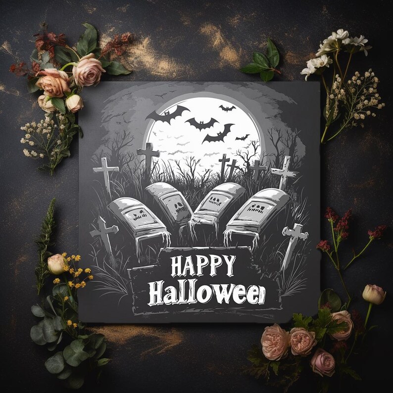 Cute Spooky Halloween Coffins 3D Illusion Laser File PNG Slate Engrave ...