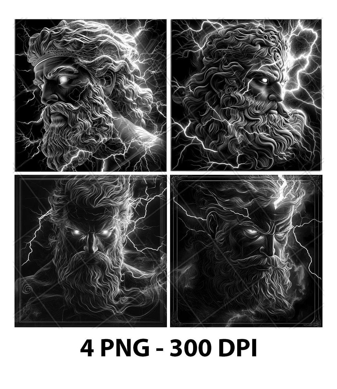 Zeus Lightning Thunder God Lord 3D Illusion Laser File PNG Slate ...