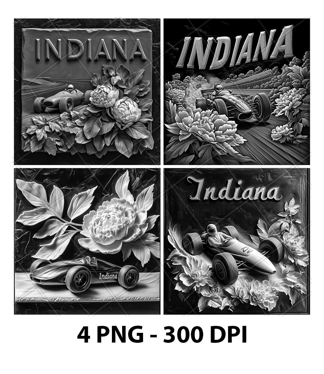 Indiana Motor Speedway Racecar 3D Illusion Laser File PNG Slate Engrave ...