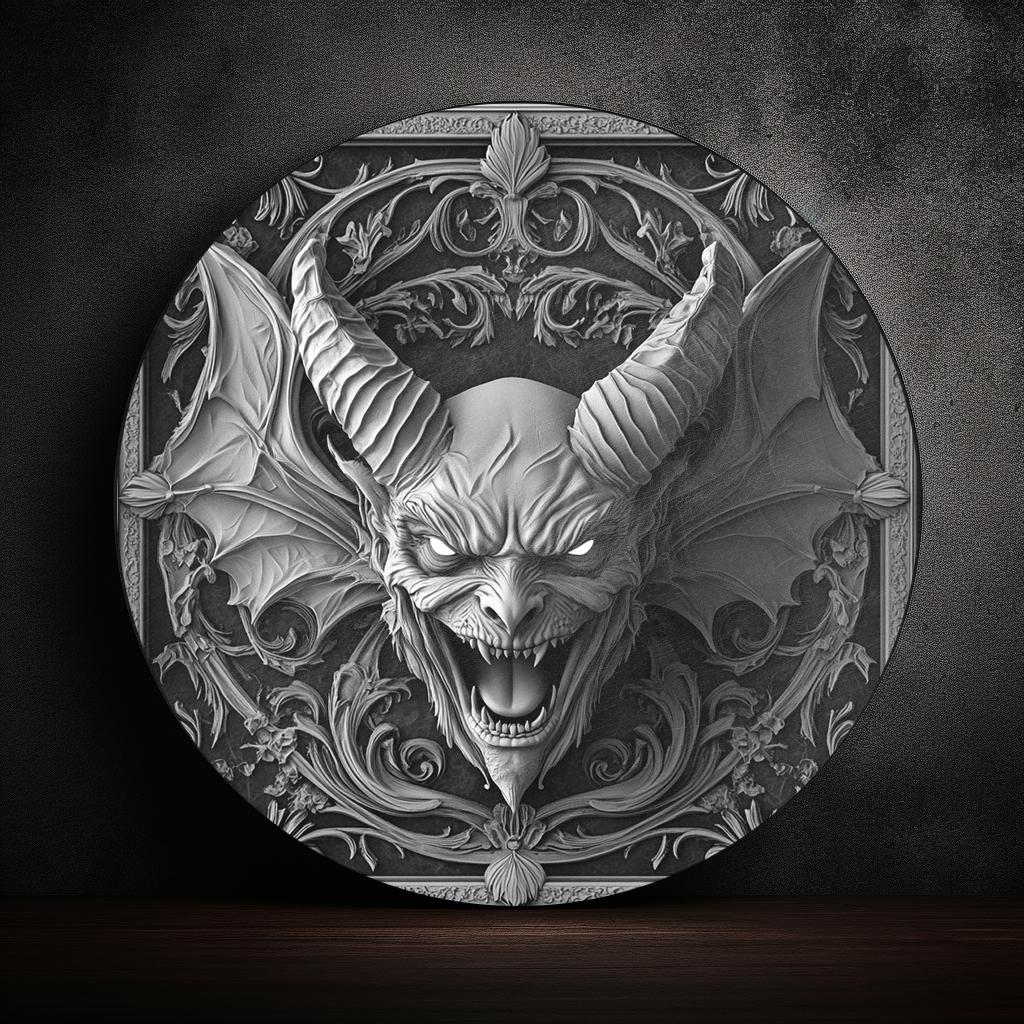 Devil Evil Satan Lucifer Demon 3D Illusion Laser File PNG Slate Engrave ...