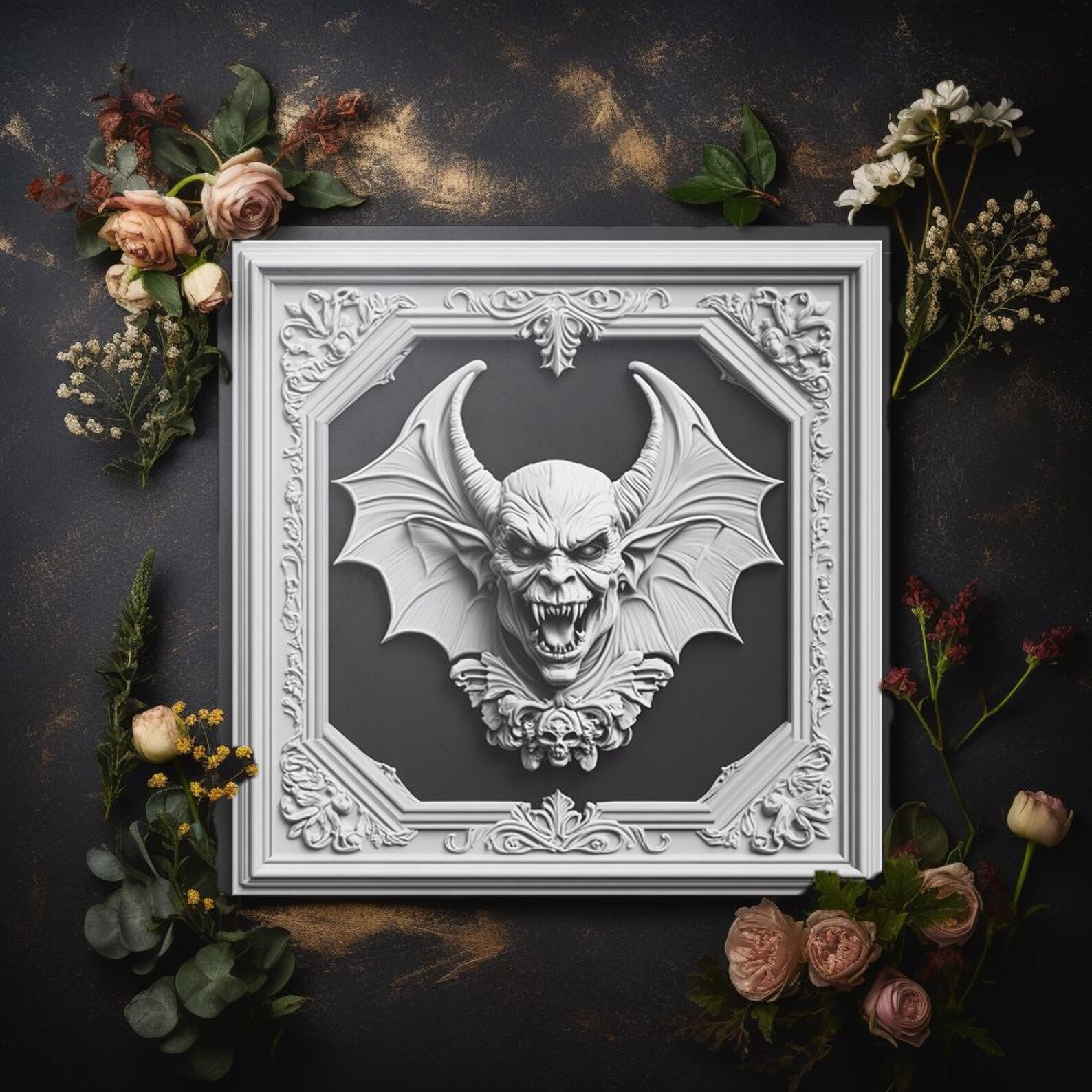 Devil Evil Satan Lucifer Demon 3D Illusion Laser File PNG Slate Engrave ...