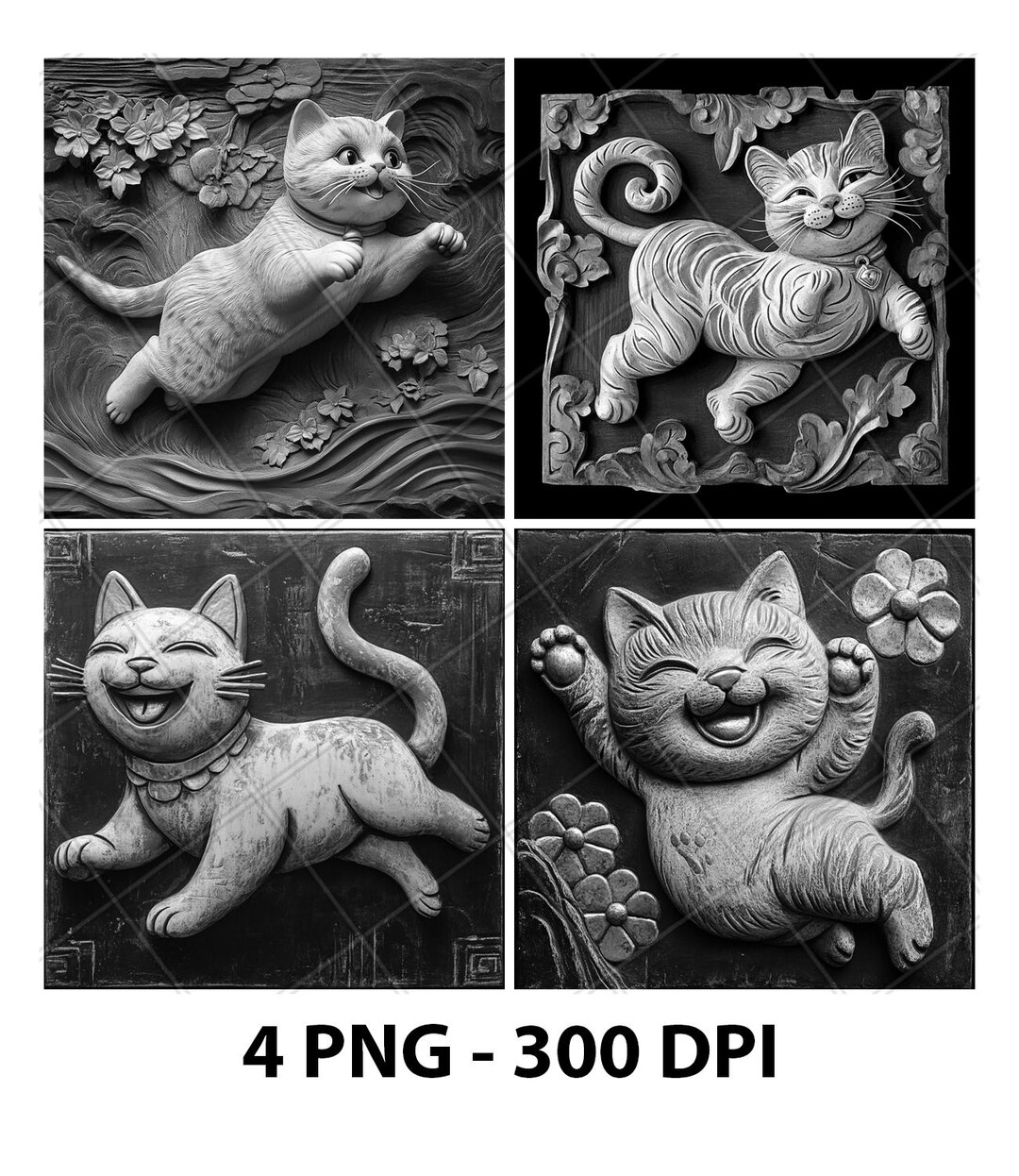 Stray Cat Running Laser Engraving File House Cat Slate Engrave PNG ...