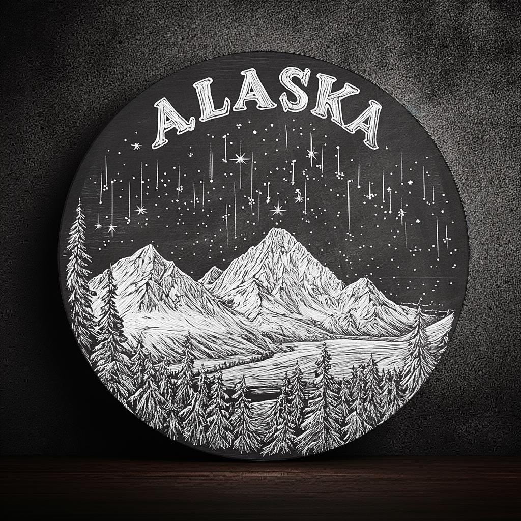 Alaska Denali Northern Lights Laser Engraving Slate Design PNG File 3D ...