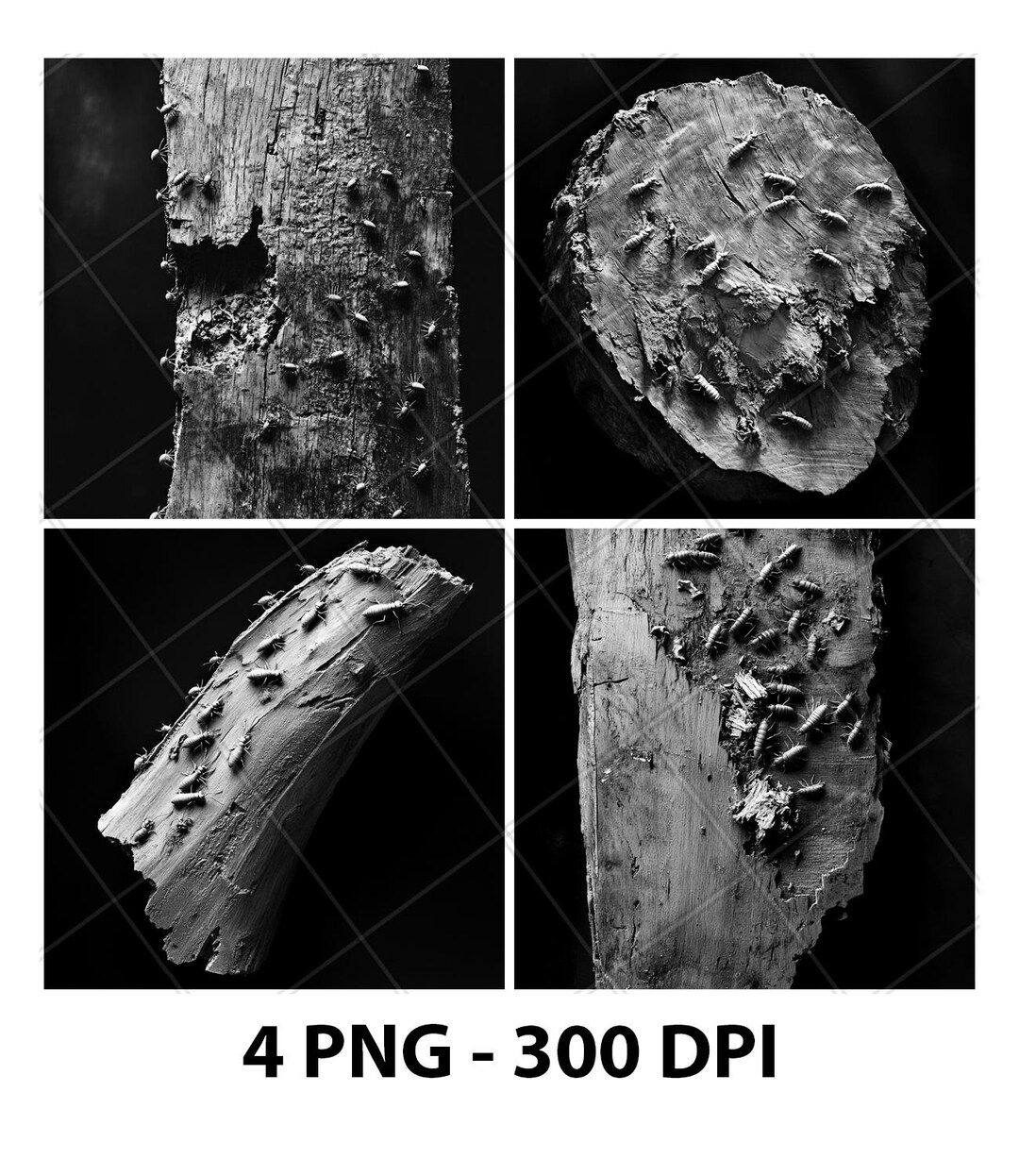 Wood Termites Chewing Wood Tree Bark 3D Illusion Laser File PNG Slate ...