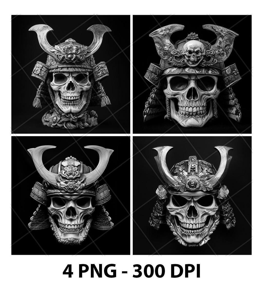 Japanese Samurai Mask Skull Helmet 3D Illusion Laser File PNG Slate ...
