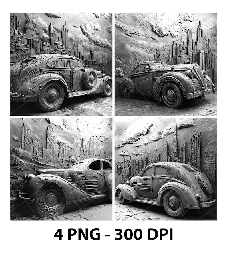 Old Car Model Vehicle Antique Laser Engraving Slate Design PNG File 3D ...