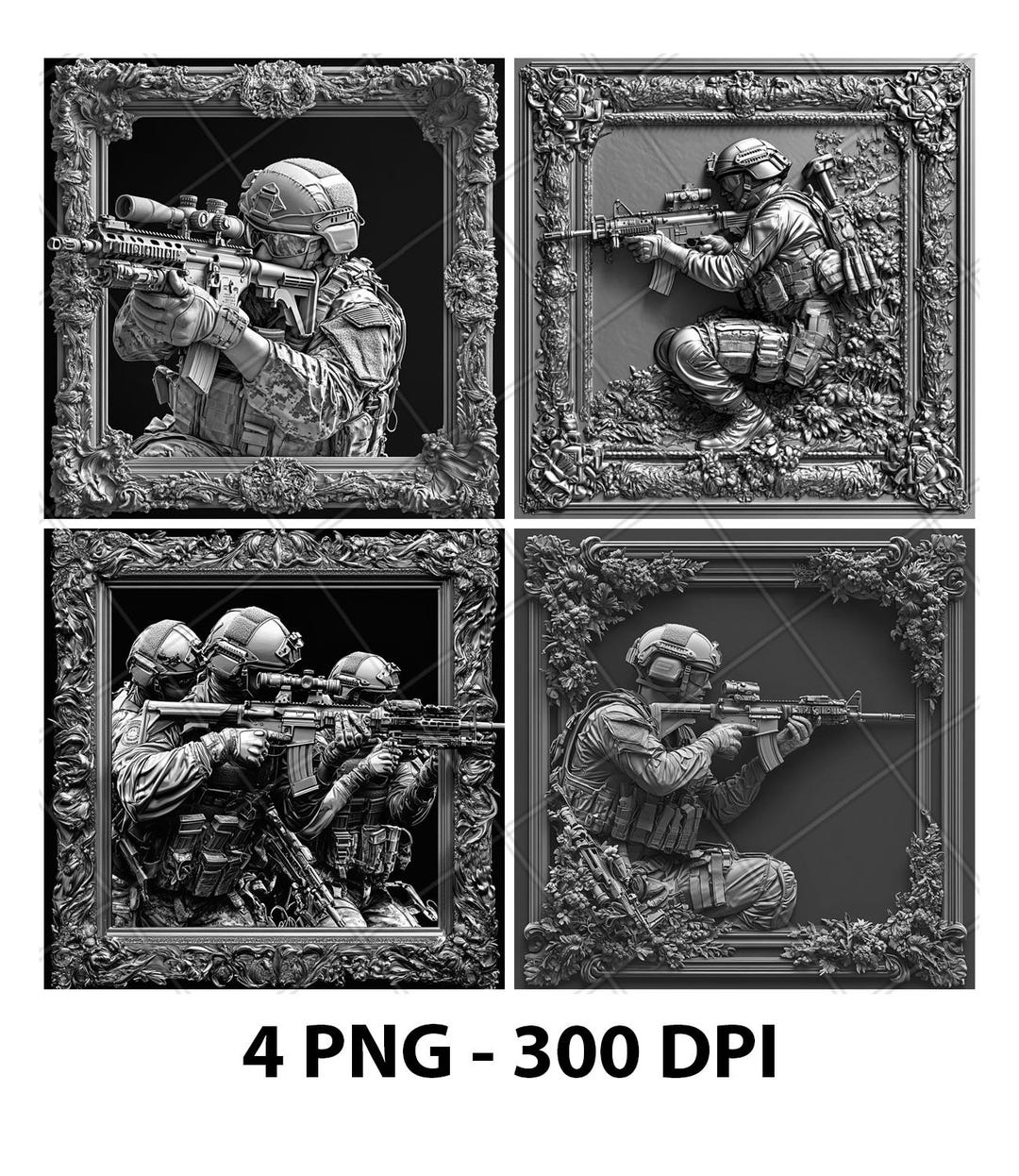 Veterans Day Soldiers Special Ops 3D Illusion Laser File PNG Slate ...