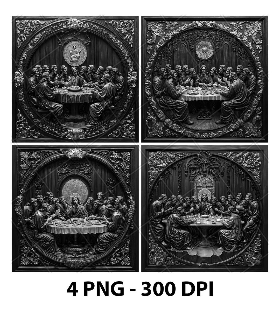 The Last Supper Jesus Easter Holy Week Laser Engraving Slate Design PNG ...