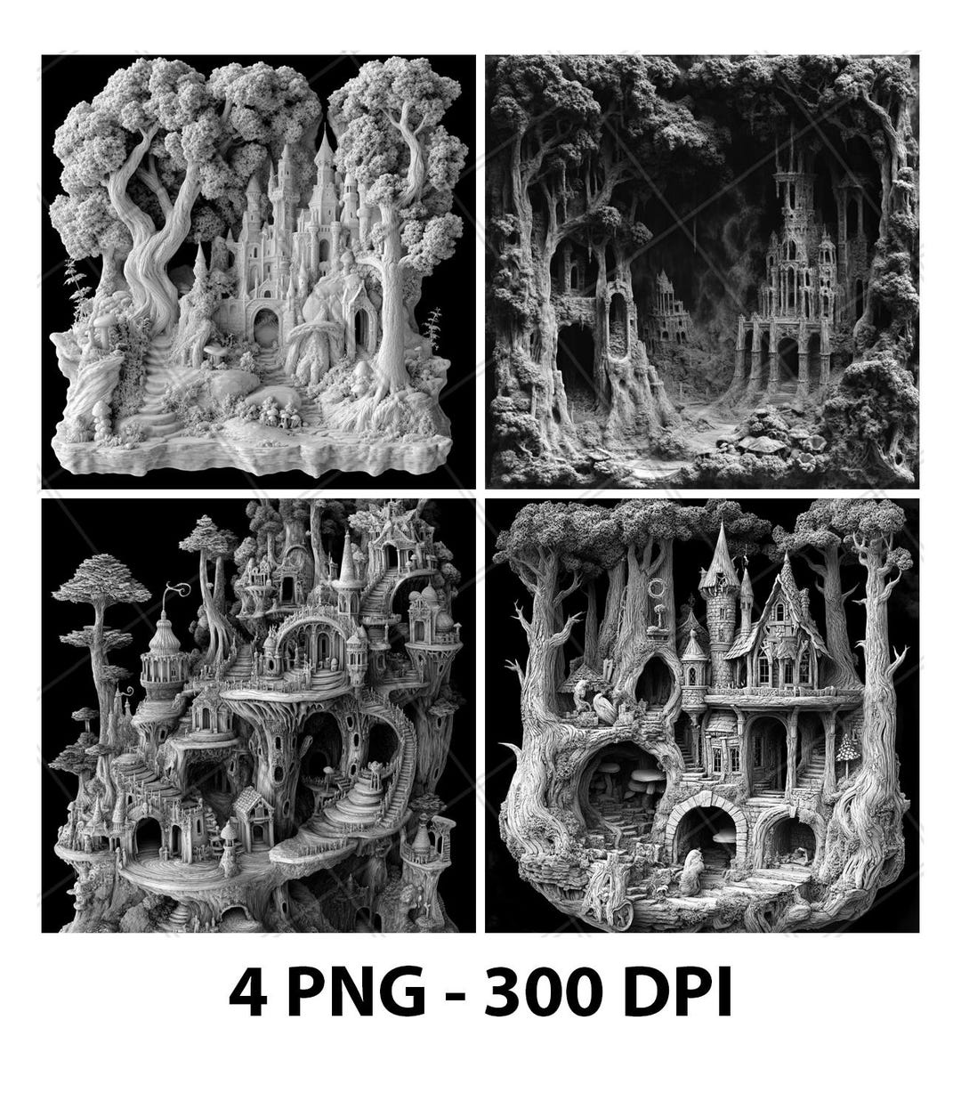 Castle Ruins Laser Engraving Files Destroyed Palace Slate Engrave PNG ...