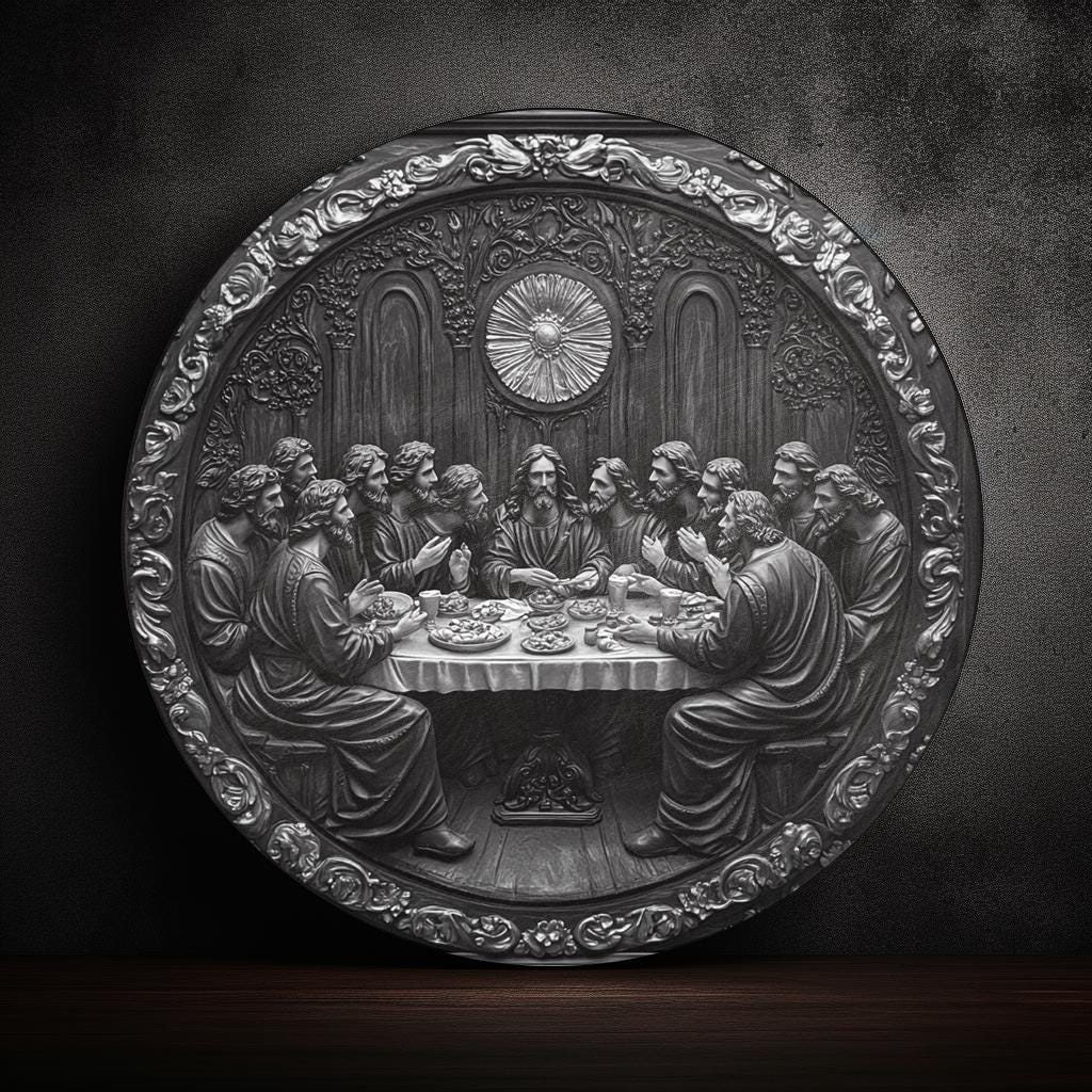 The Last Supper Jesus Easter Holy Week Laser Engraving Slate Design PNG ...