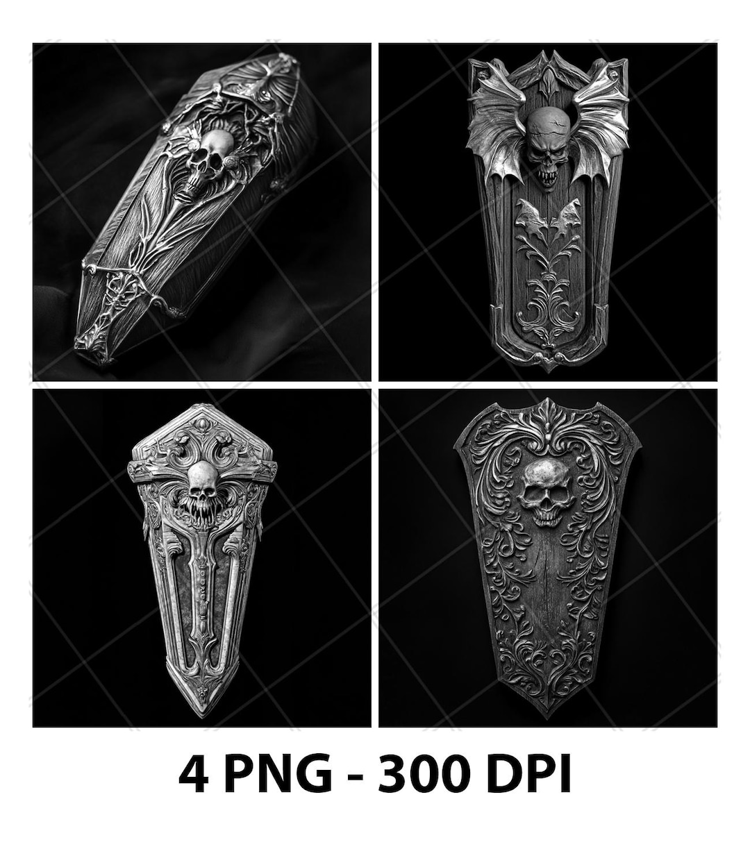Coffin Vampire Box Dracula Sleeping Bed Laser Engraving Slate Design ...
