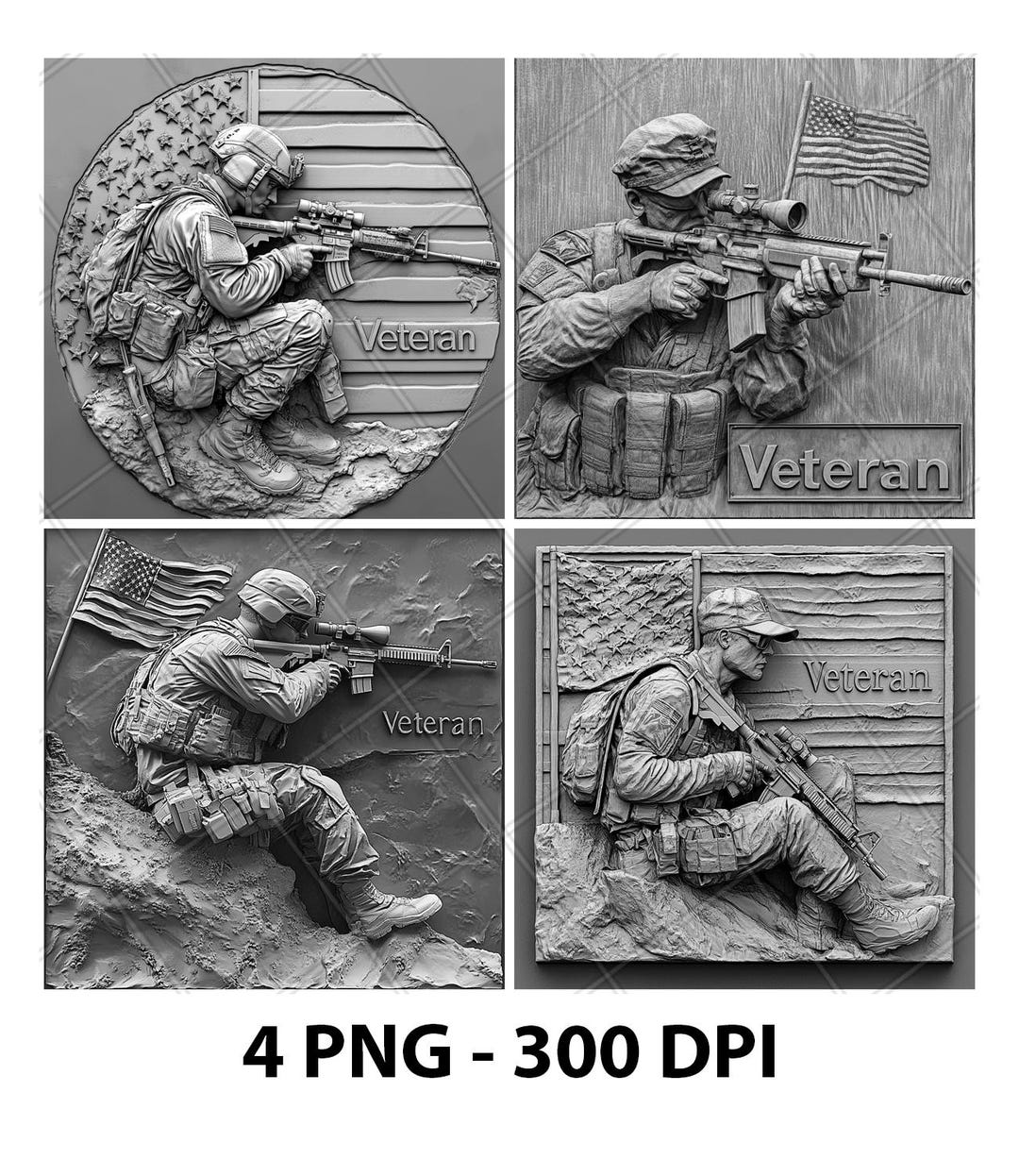 US Sniper Army Veterans Day Laser Engraving Slate Design PNG File 3D ...
