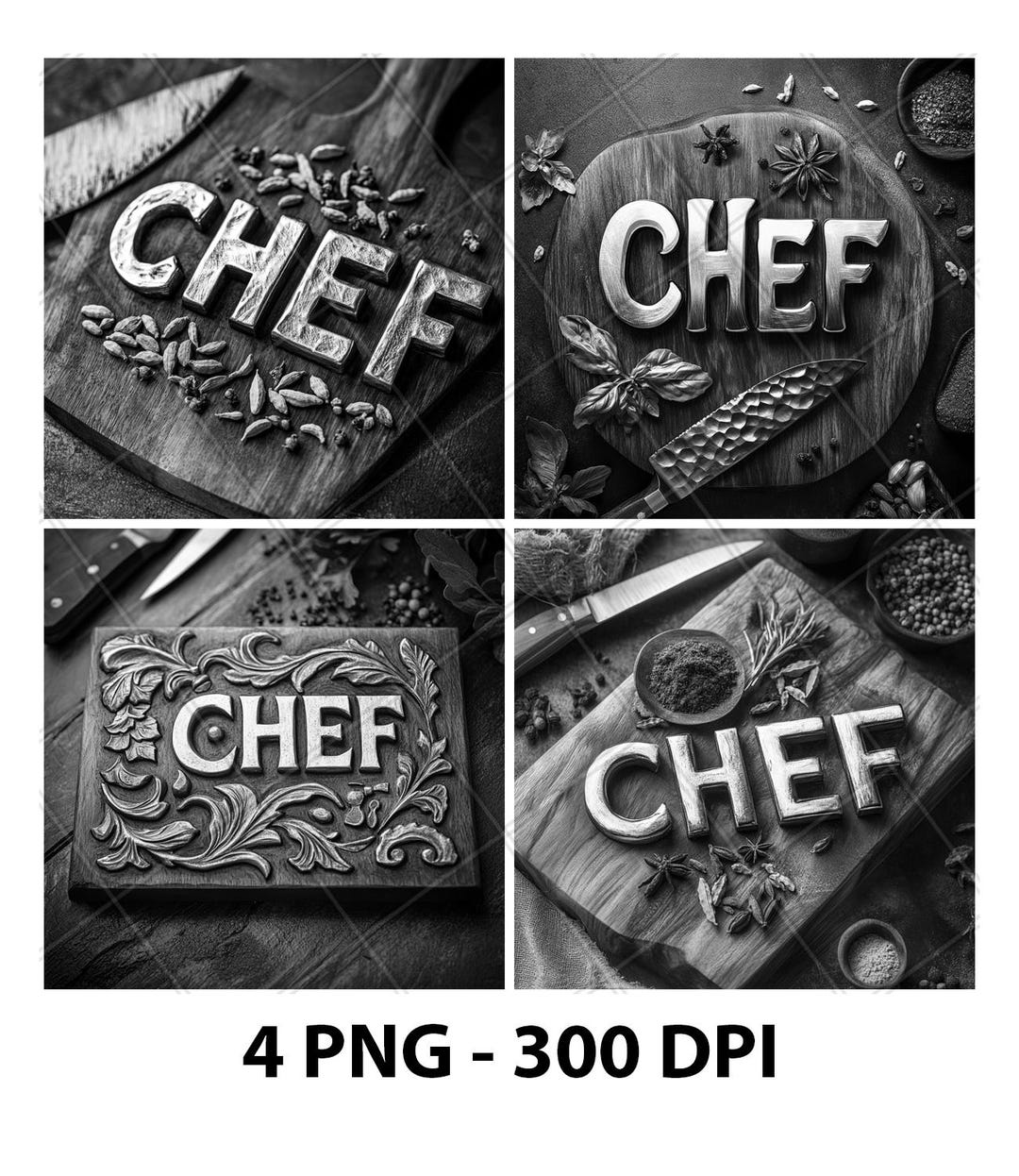 Chef Laser Engraving Files Bar Kitchen Restaurant Slate Engrave PNG ...