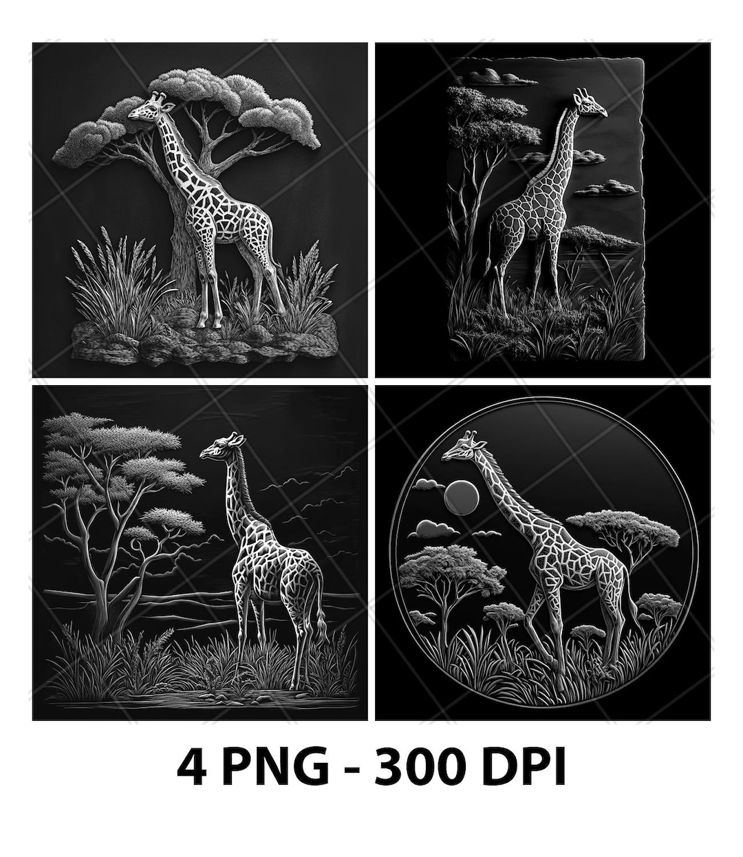 Tall Adult Giraffe Laser Engraving Files Giraffe Slate Engrave PNG ...