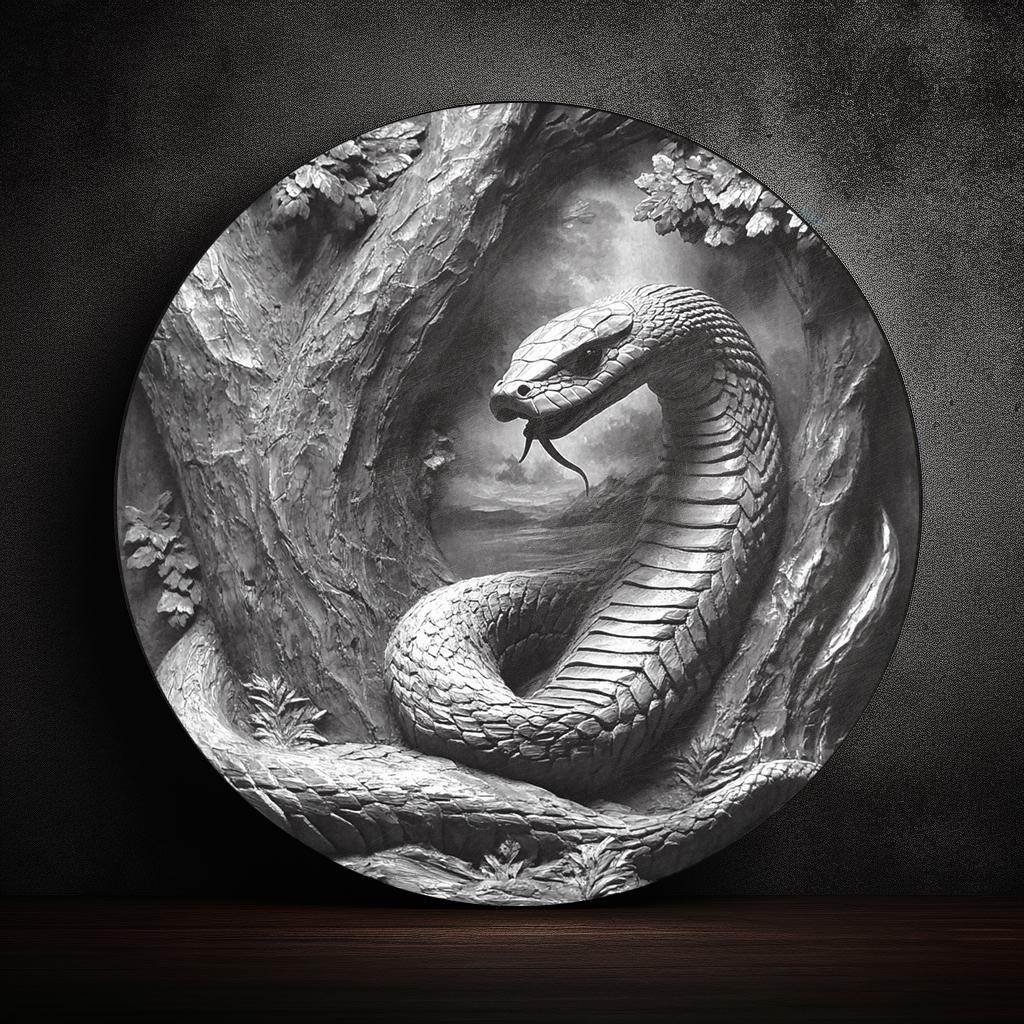 Cobra Anaconda Viper Snake 3D Illusion Laser File PNG Slate Engrave ...