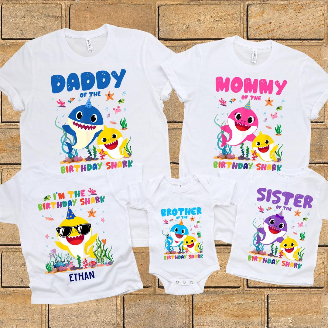 Birthday Shark Custom Shirt, Baby Shark Birthday Shirt,family Shark ...