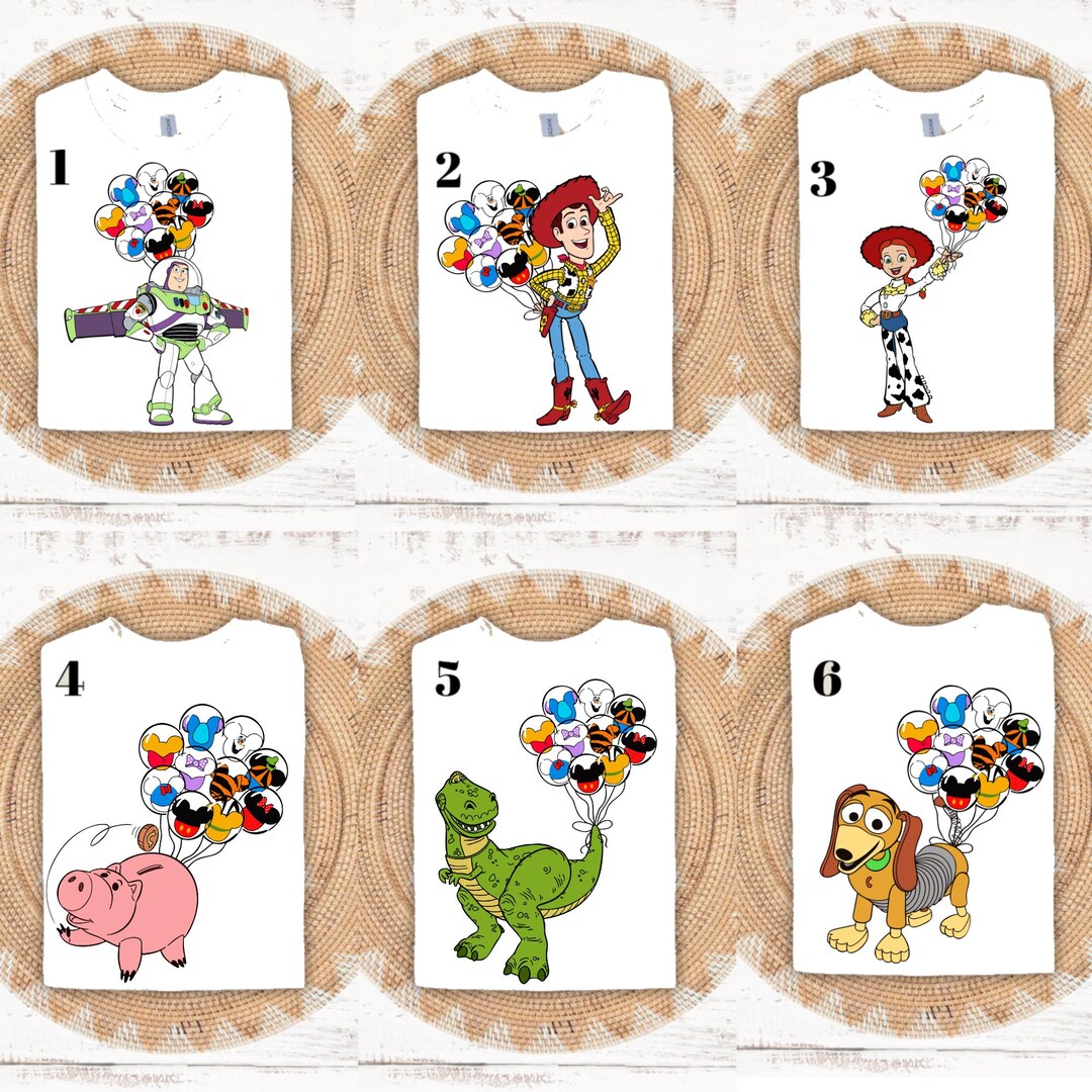 Woody Buzz Lightyear Rex Ham Toy Story Shirt, Bo Beep Balloon Birthday ...