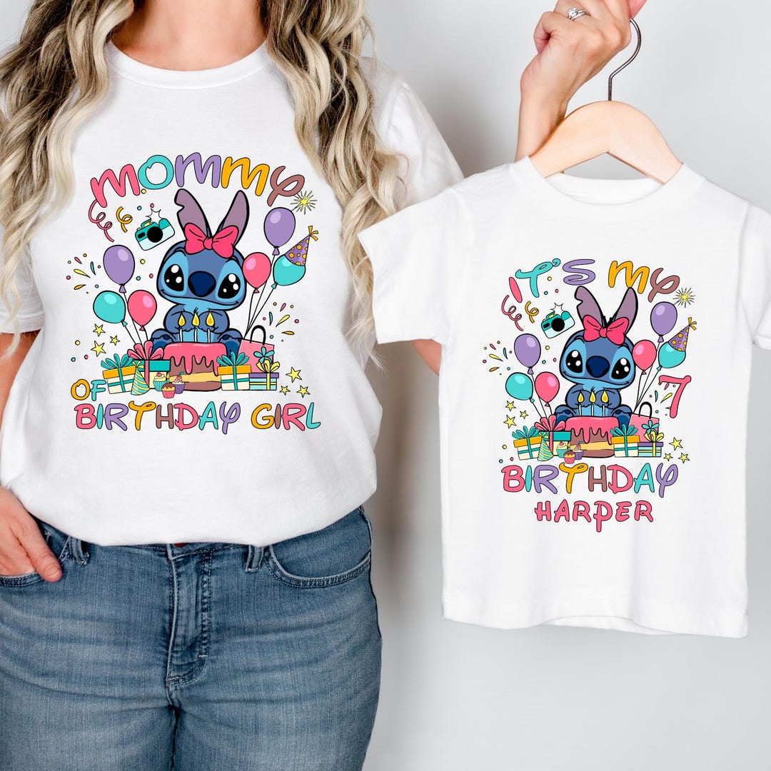 Custom Stitch Birthday Shirt, Personalized Birthday Shirt, Stitch ...