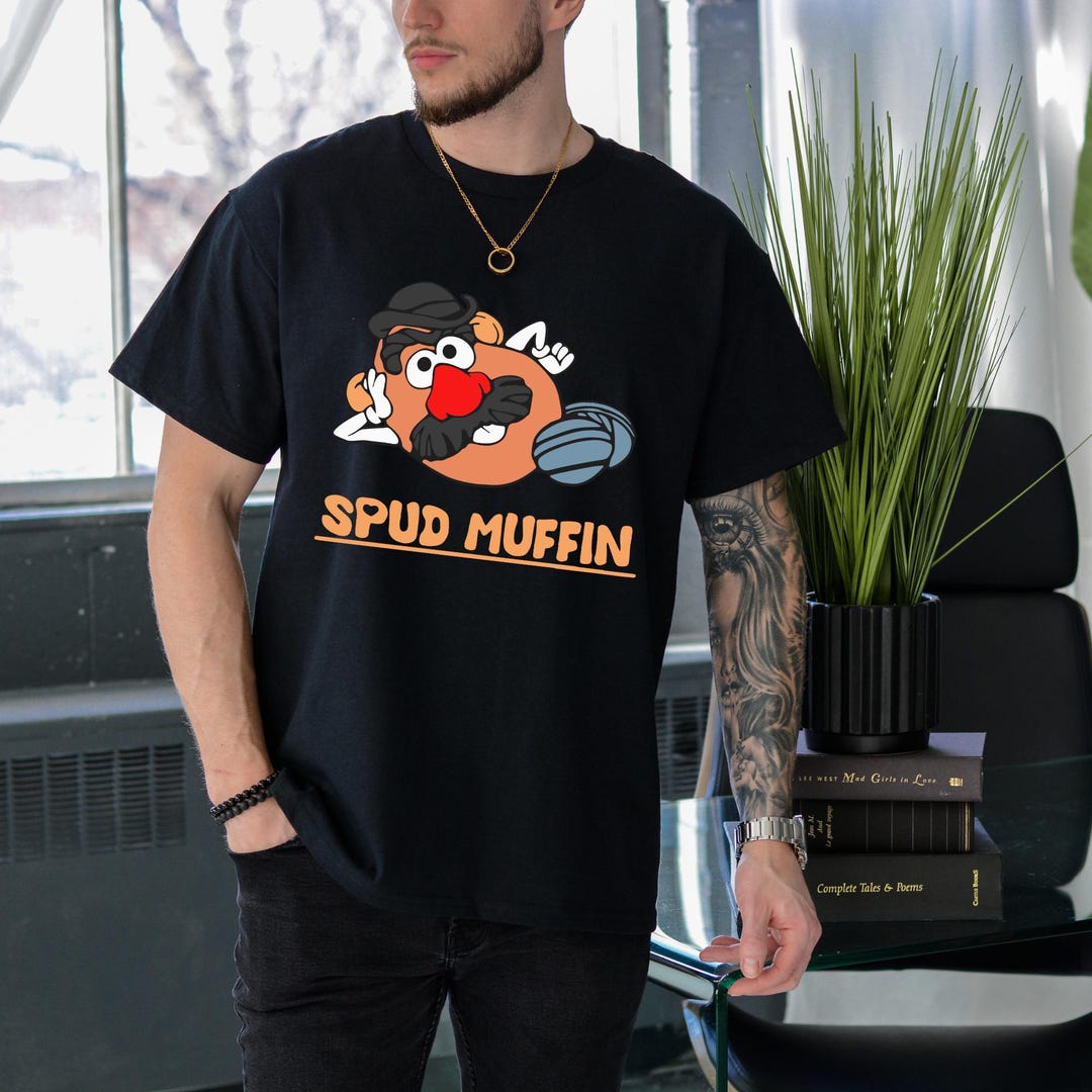 Spud Muffin Funny Potato Shirt, Cartoon Spud Tee, Retro Humor Shirt ...